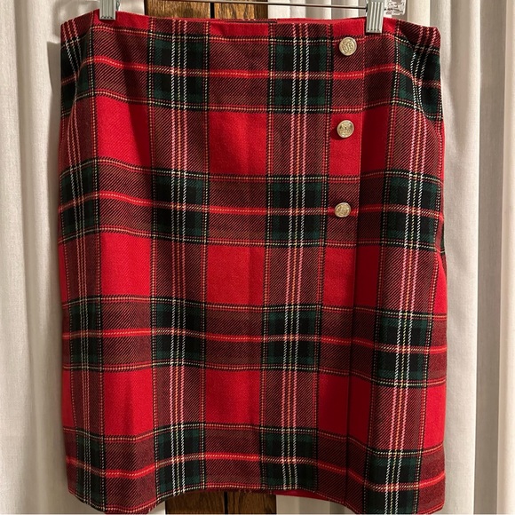 Talbots | Skirts | Talbots Red Tartan Plaid Aline Skirt | Poshmark